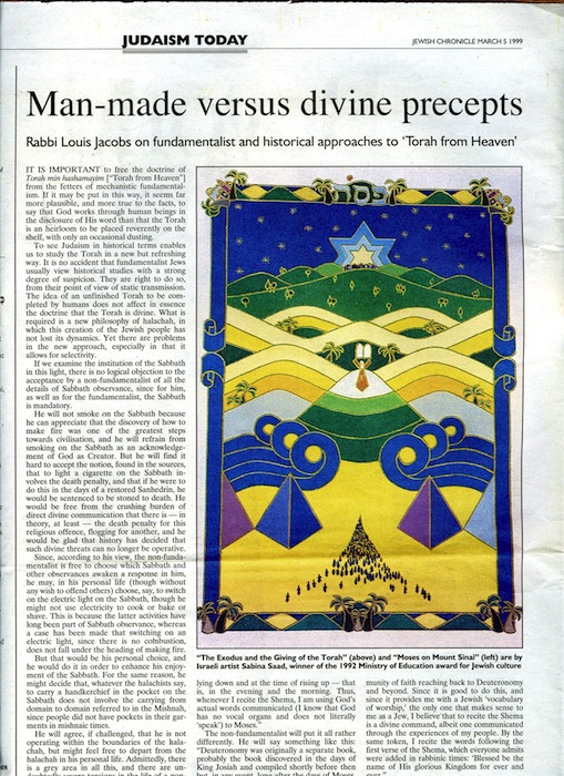 Rabbi Louis Jacobs Exhibition - Life