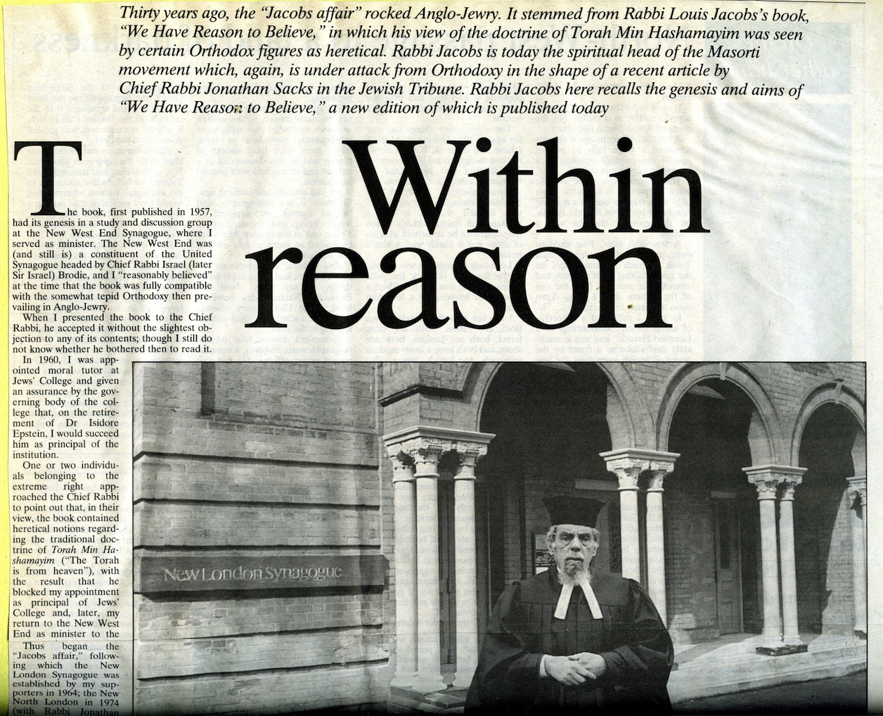 Rabbi Louis Jacobs Exhibition - Life